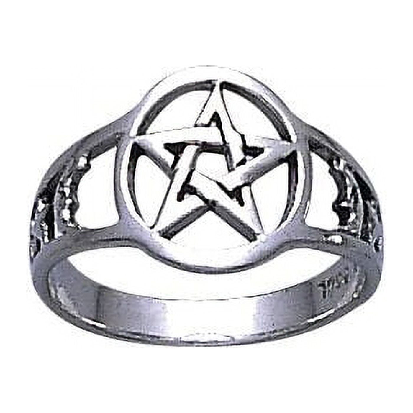 Pentagram Pentacle Moon Stars .925 Sterling Silver Ring by Peter Stone ...