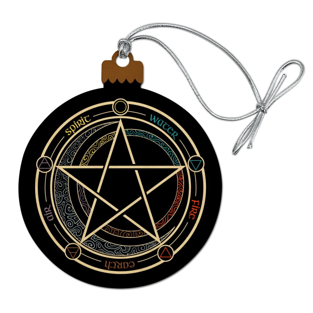 Pentagram Pentacle Star Wiccan Witch Wood Christmas Tree Holiday ...