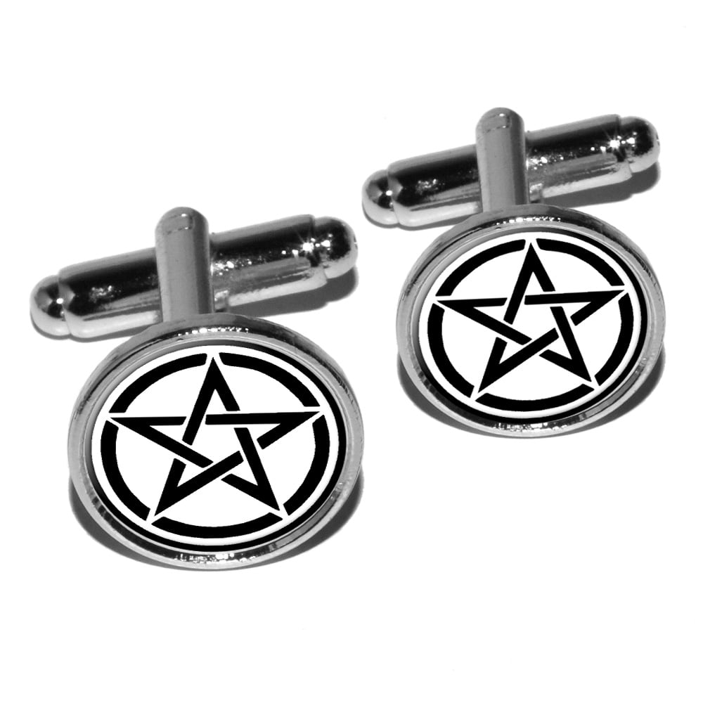 Pentagram - Pentangle Star Wiccan Witch Round Cufflinks - Walmart.com