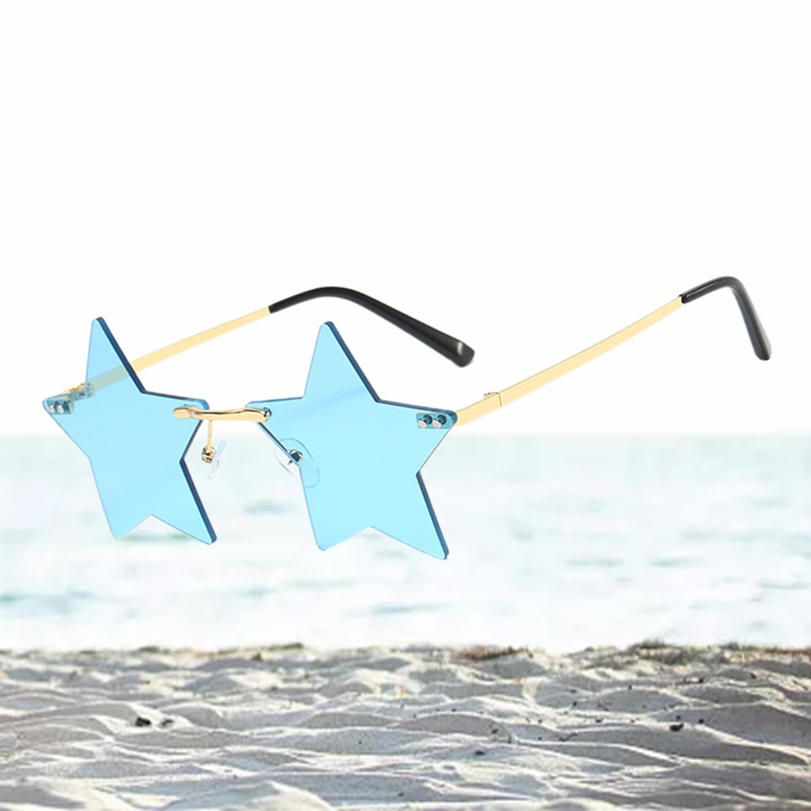 Pentagram Rimless Glasses Halloween Party Eyewear Streetwear Hippie 400 ...