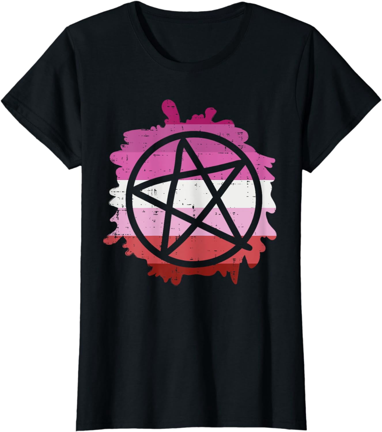 Pentagram Satanic Goth LGBT Lesbian Flag Gay Pride Ally T-Shirt ...