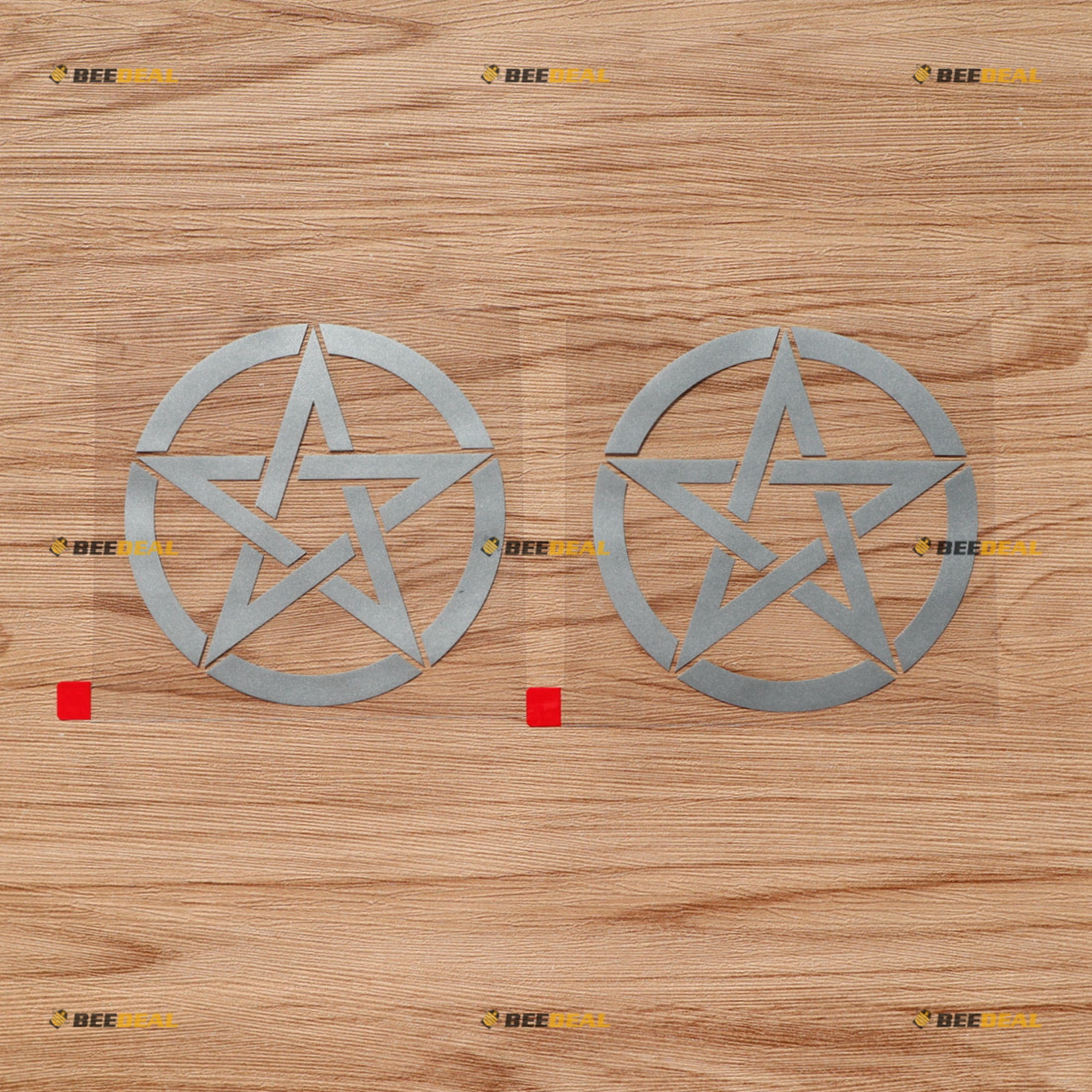 Pentagram Wiccan Pagan Star Decal Sticker Vinyl Roundel - 2 Pack Silver ...
