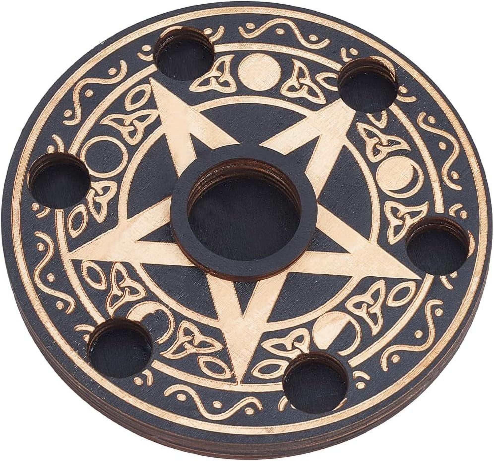 Pentagram Wooden Crystal Sphere Display Stand Crystal Holder Witch ...