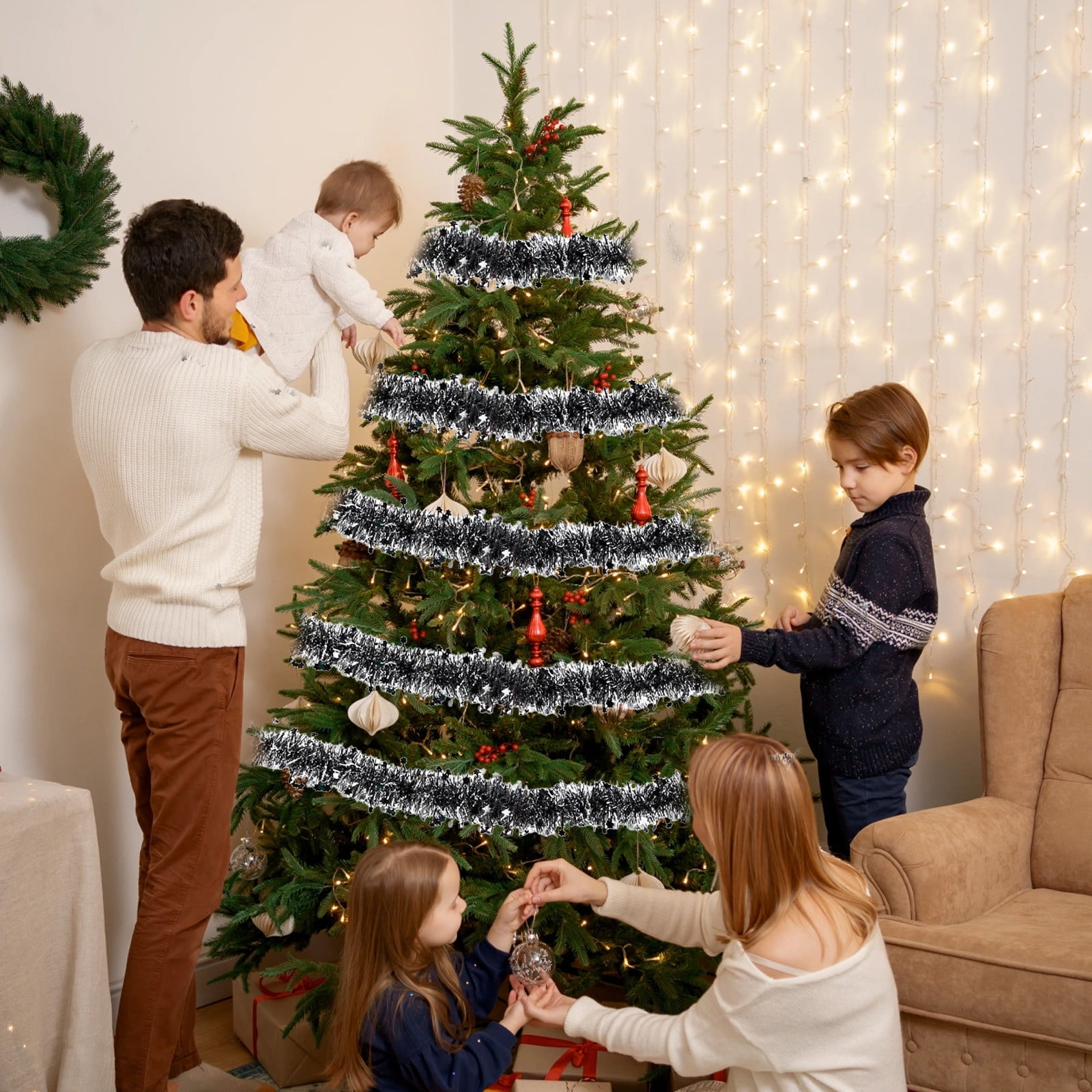 Pentagram Woolen Ribbon Christmas Tree Dress Up Atmospheres Arrangement ...