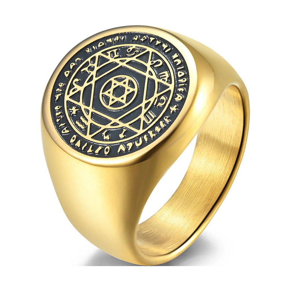 Pentagram of Solomon Rings for Men Patron Saint Ring Archangel Raphael ...