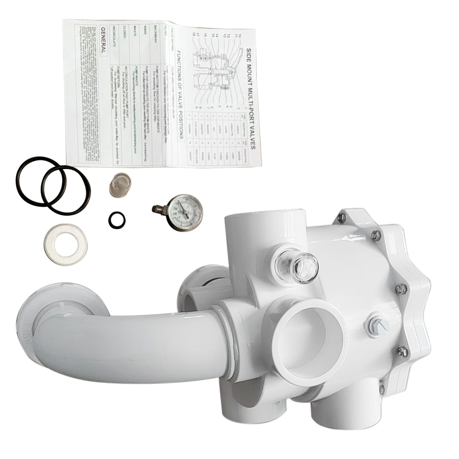 Pentair 261152 Multiport Valve for DE Filters - 2" Threaded, Fits FNS ...