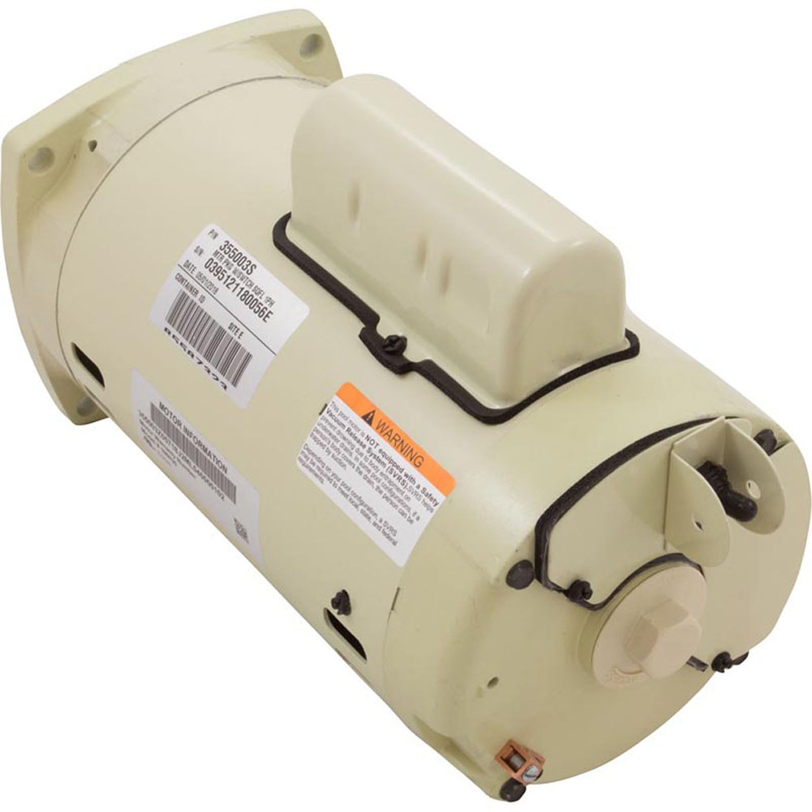 Pentair 355003S Almond 1 HP Single Phase Dual Speed Square Flange Motor ...