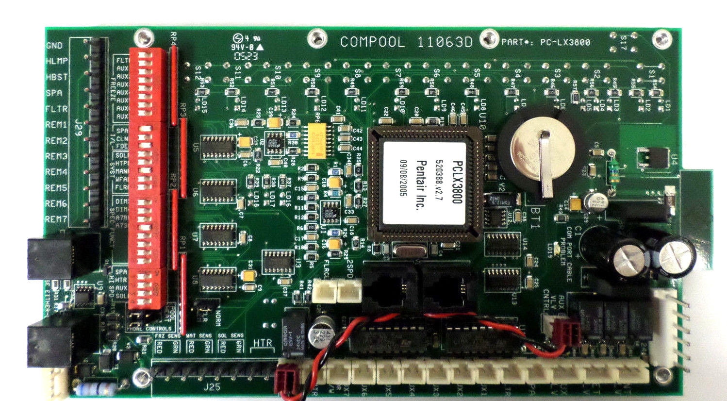 Pentair Compool PCLX3800 Circuit Board PCB LX3800 Version 2.7 PCLX3400 ...