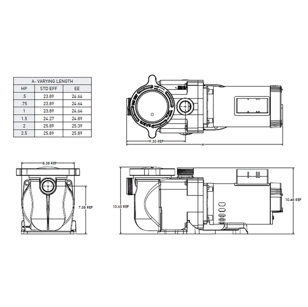 Pentair SuperFlo 2.5 HP 230V Single Speed High Performance Pool Pump ...