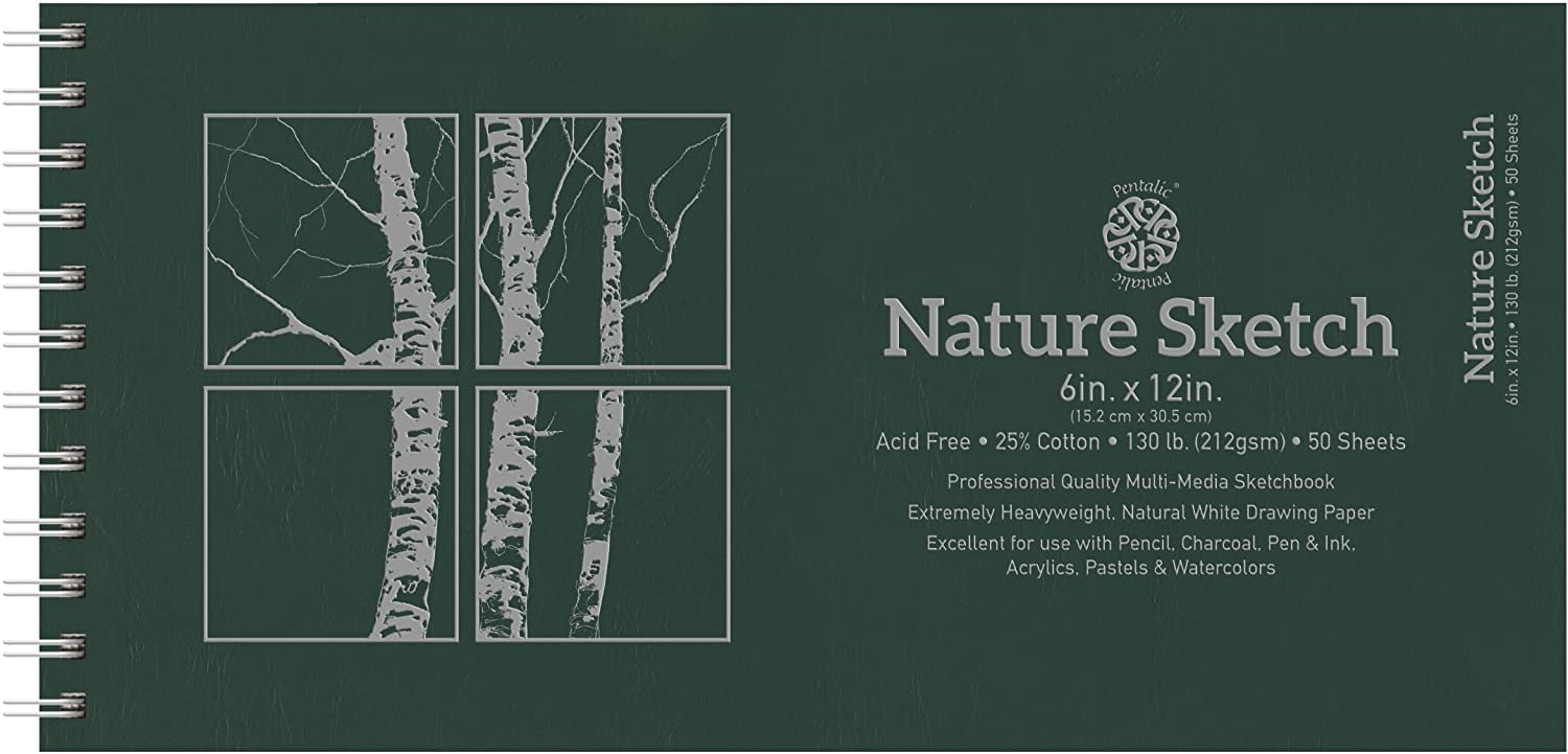 Pentalic Nature Sketch Book - 12" x 6, 50 Sheets - Walmart.com