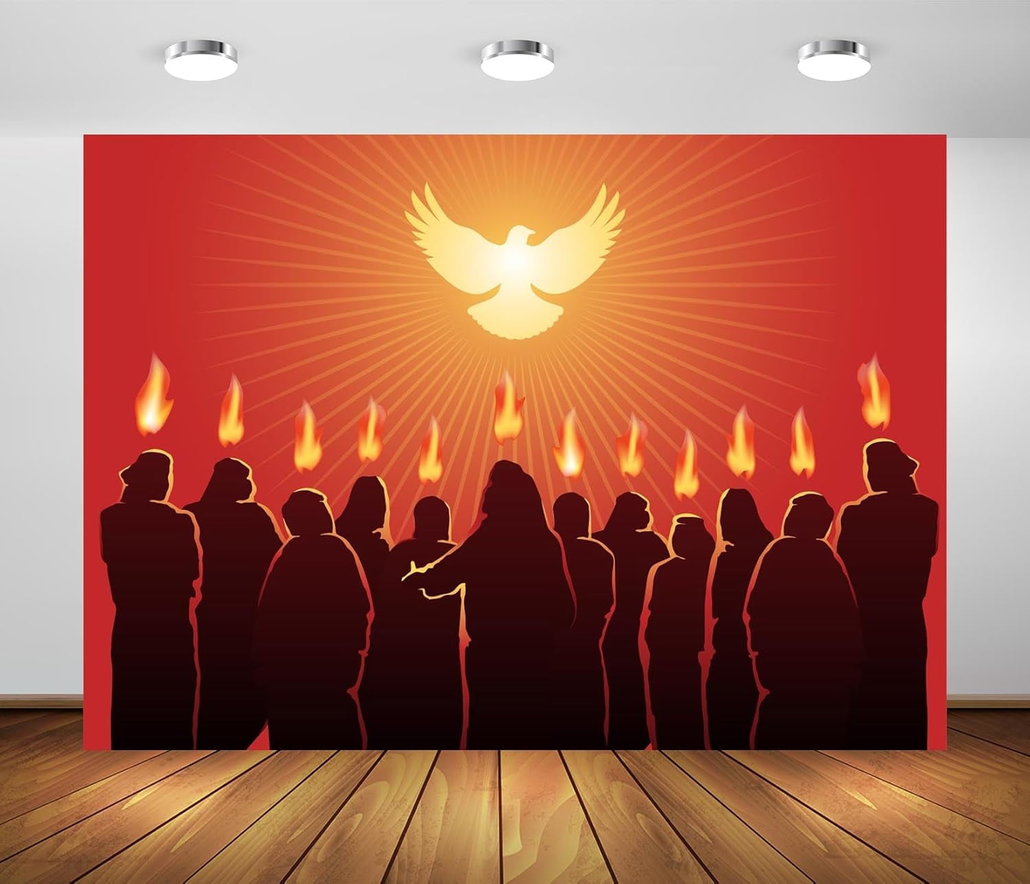 Pentecost Backdrop Pentecost Sunday Holy Spirit, Apostles and Followers ...