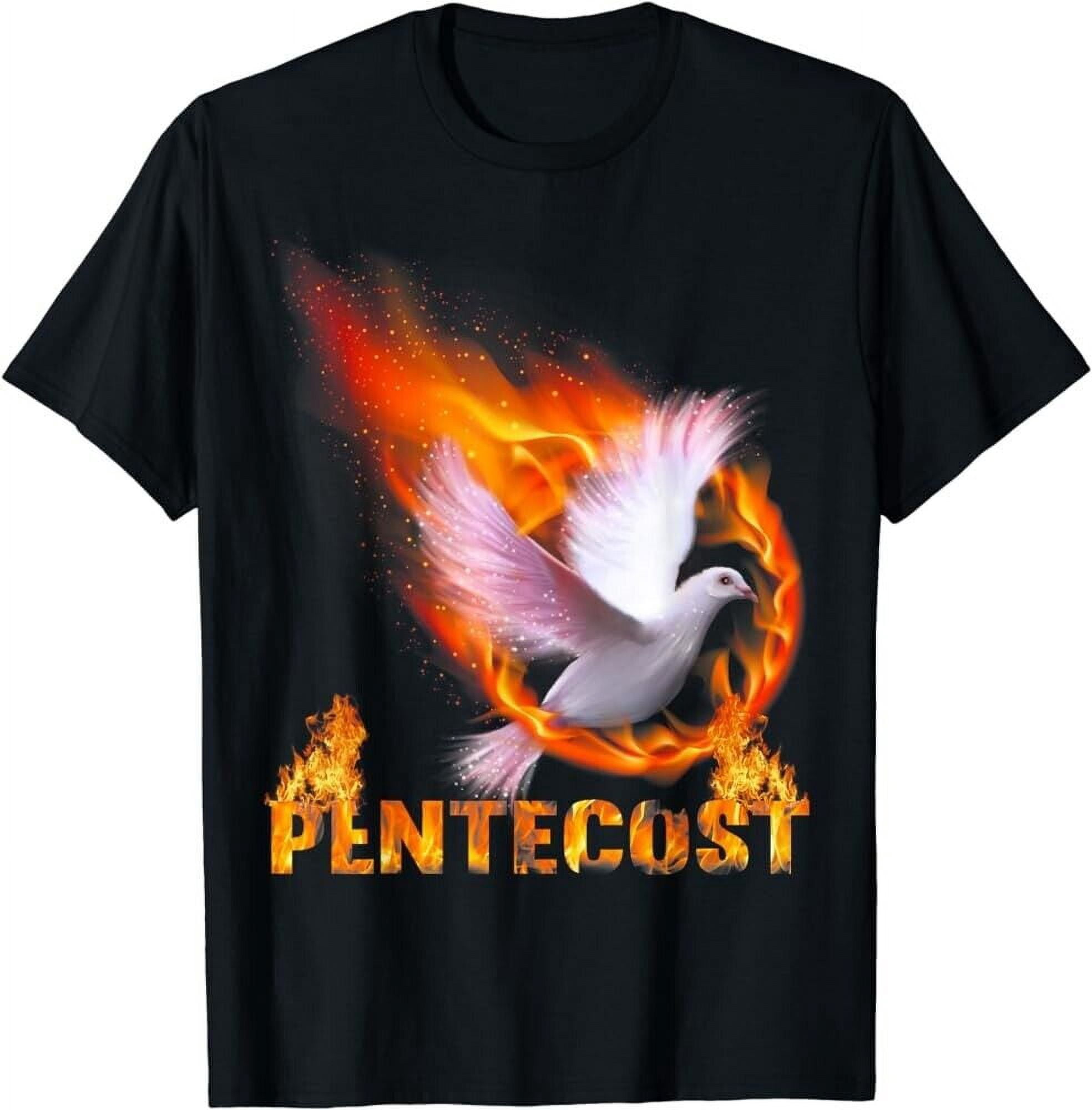 Pentecost Doves Fire Flame Holy Spirit Catholic T-Shirt - Walmart.com