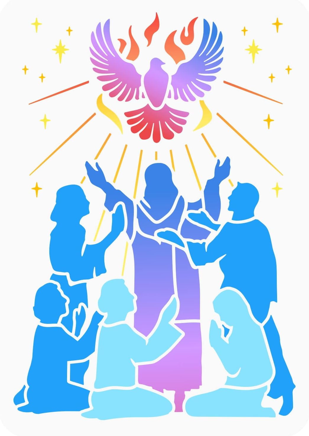 Pentecost Holy Spirit Stencil 11.7x8.3 inch Hollow Out The Father ...