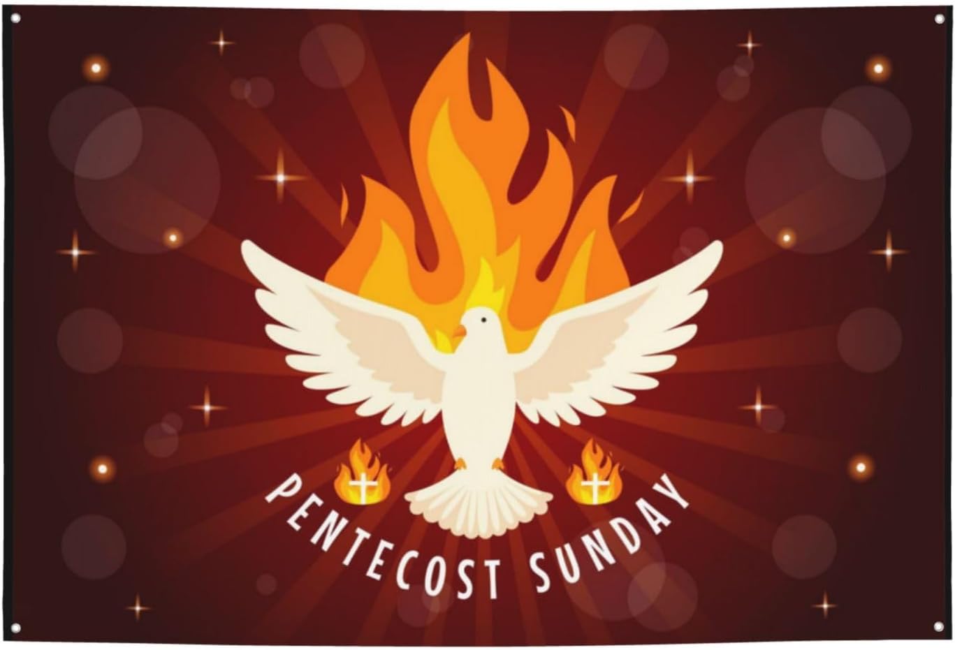 Pentecost Sunday 2025 Christian Holiday Backdrop Banner 6x4Ft Holiday Sign Wall Hanging ...