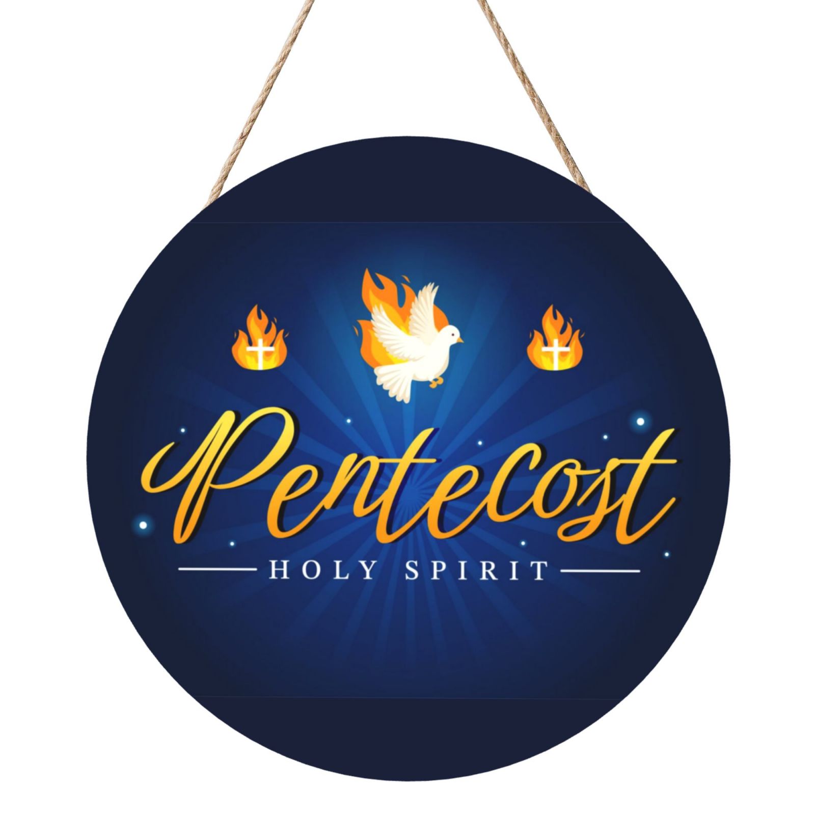 Pentecost Sunday 2025 Christian Holiday Wooden Hanging Sign Ornament ...