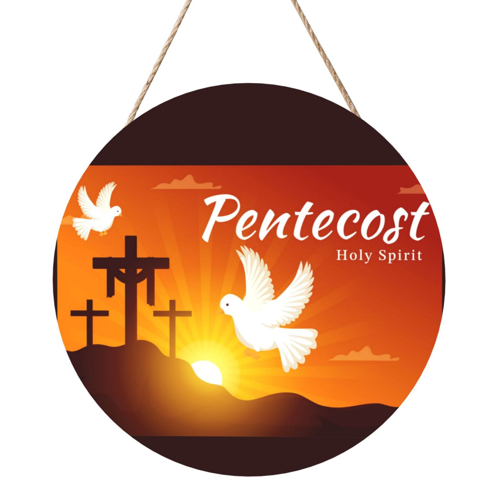 Pentecost Sunday 2025 Christian Holiday Wooden Hanging Sign Ornament ...
