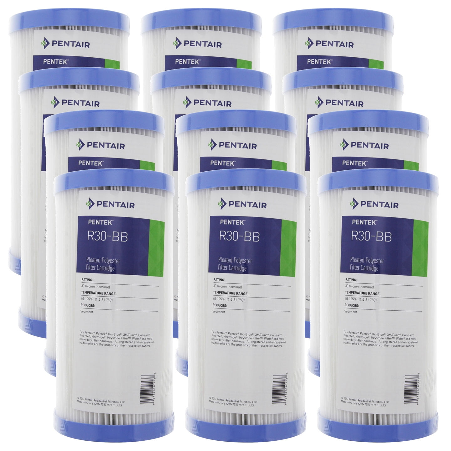 Pentek R30-BB 30 Micron Big Blue Heavy Duty 10x4.5 inch Sediment Filter ...