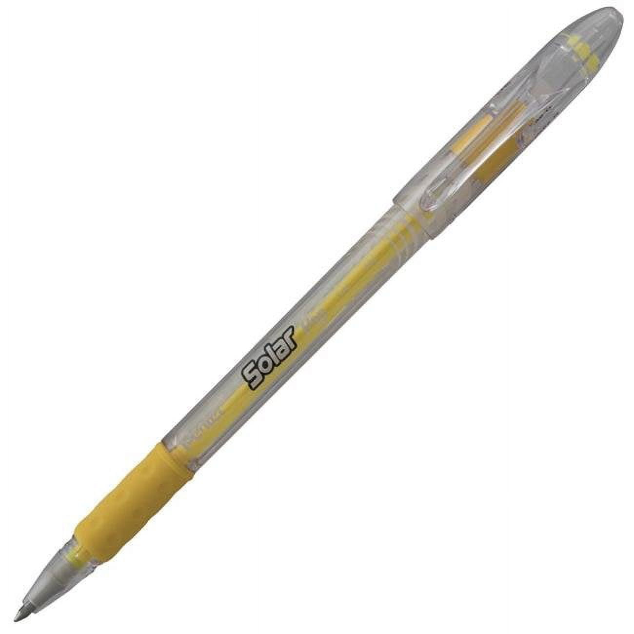 Pentel 2003632 0.6 mm Fine Line Solar Pop Neon Gel Pen, Yellow Ink ...