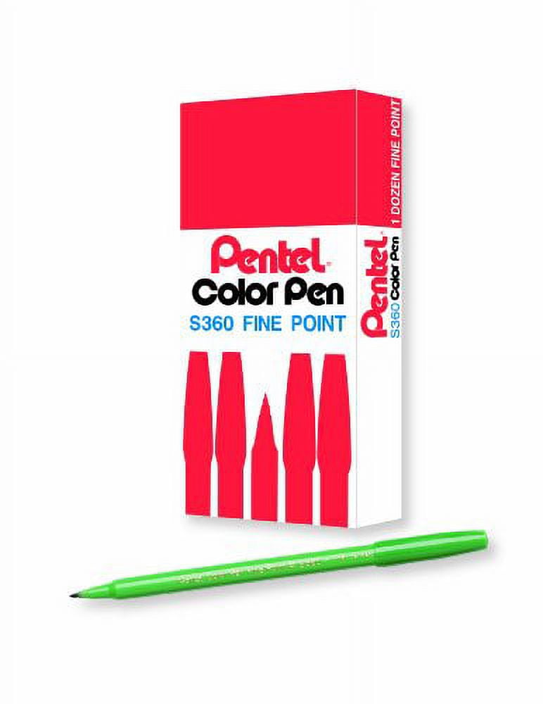 Pentel Arts Color Pen, Olive Green, Box of 12 (S360-115) - Walmart.com