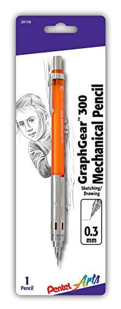 Pentel Arts GraphGear 300 Mechanical Pencil, (0.3mm) Extra-fine line, 1 ...