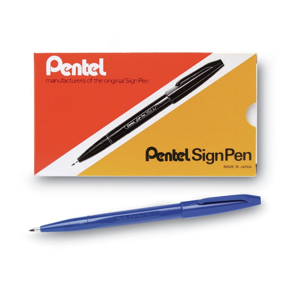 Pentel Arts S520-C Sign Pen Extra-Fine Bullet Tip Fine Point Color ...