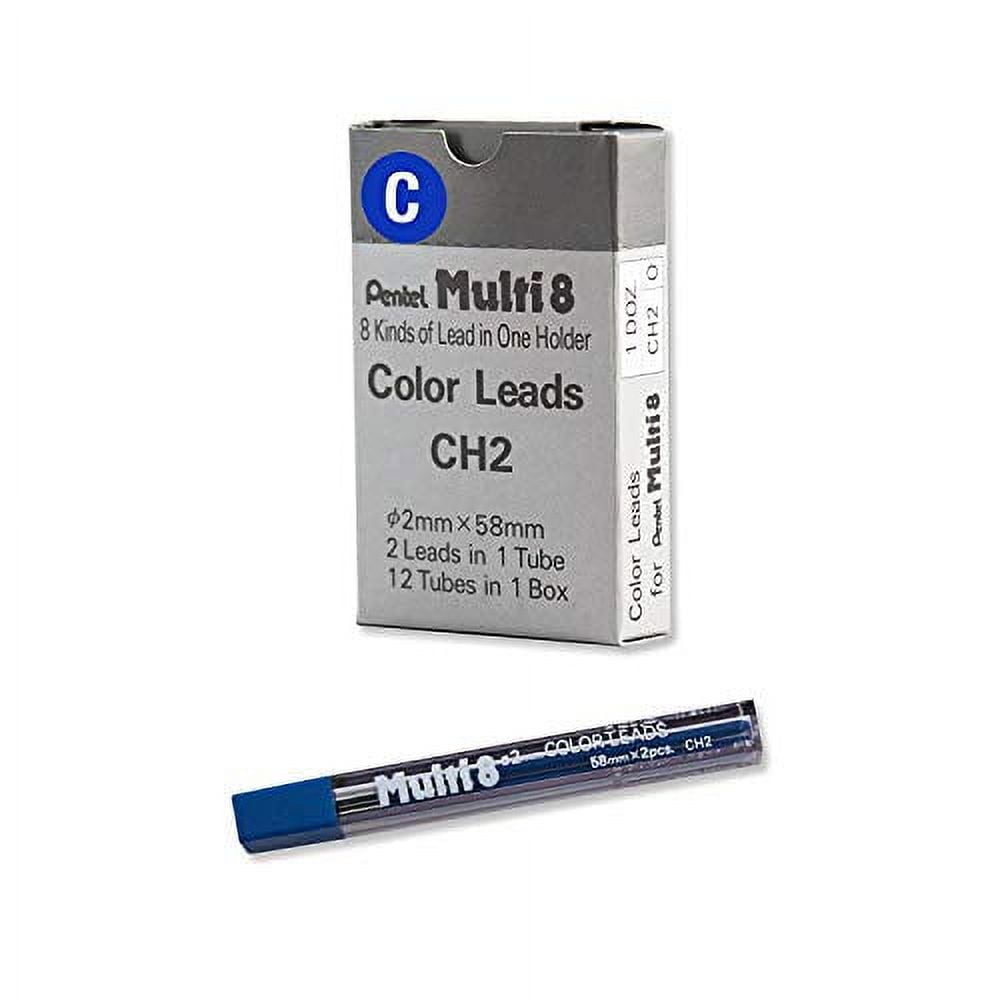 Pentel CH2 Multi 8 Colour Pencil Lead Refill, 2.0mm 2 Leads/Tube, Choose Color[Blue,Dozen ...