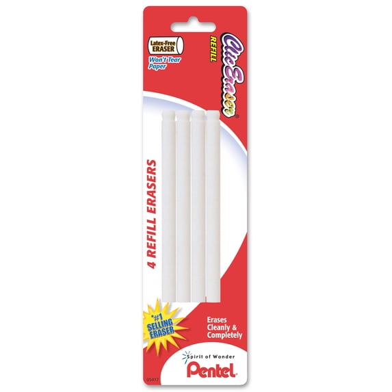 Pentel Clic Eraser Pencil & Pen Erasers, White, 4 Count, 4 Pack ...