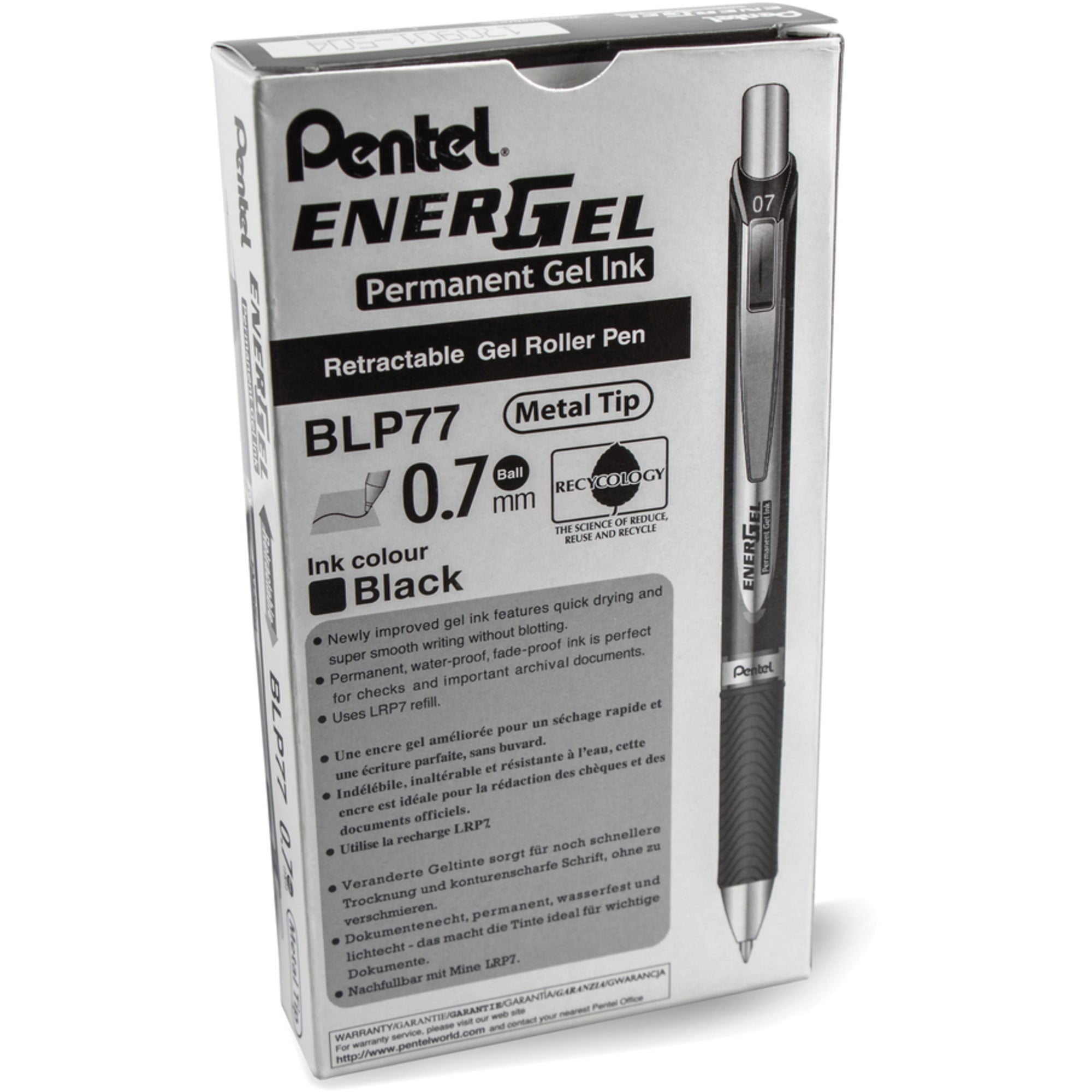 Pentel EnerGel 0.7mm Retractable Gel Roller Pen 0.7 mm Pen Point Size ...