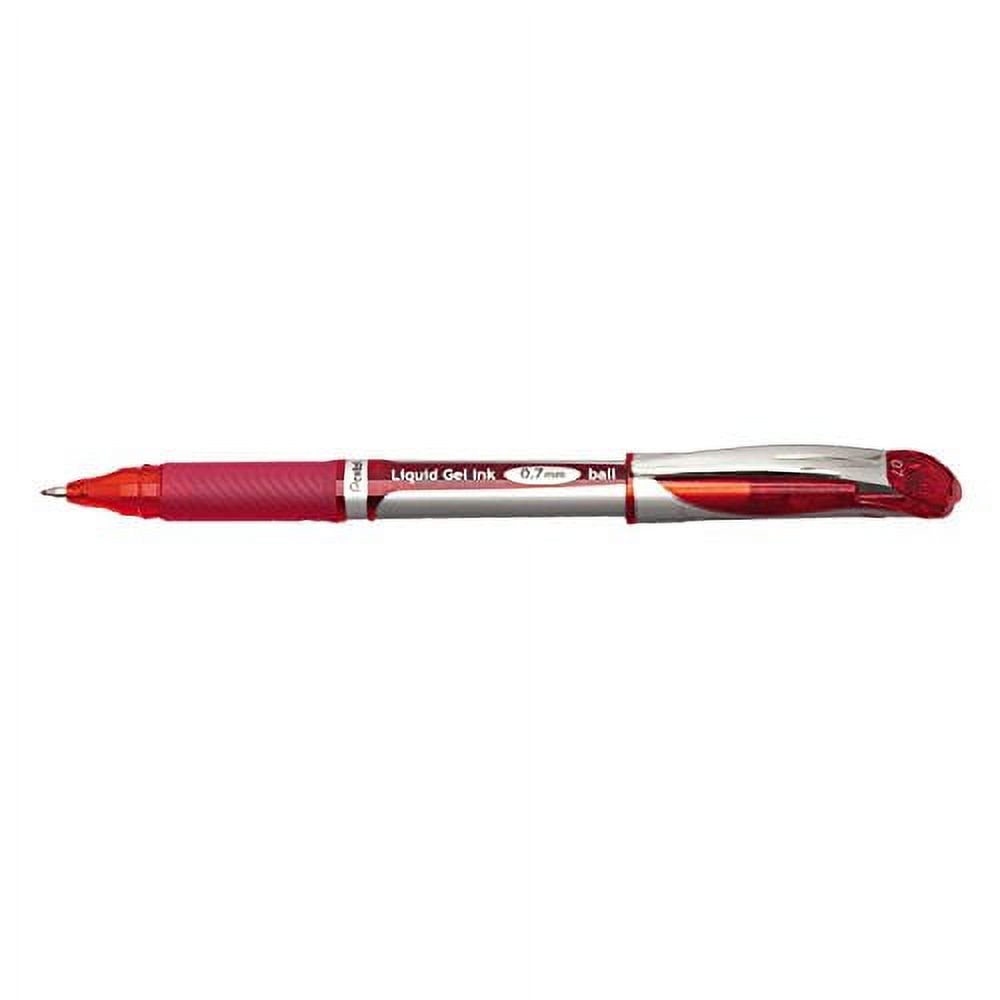 Pentel EnerGel Deluxe Liquid Gel Pen, Medium Line, Metal Tip, Red Ink ...
