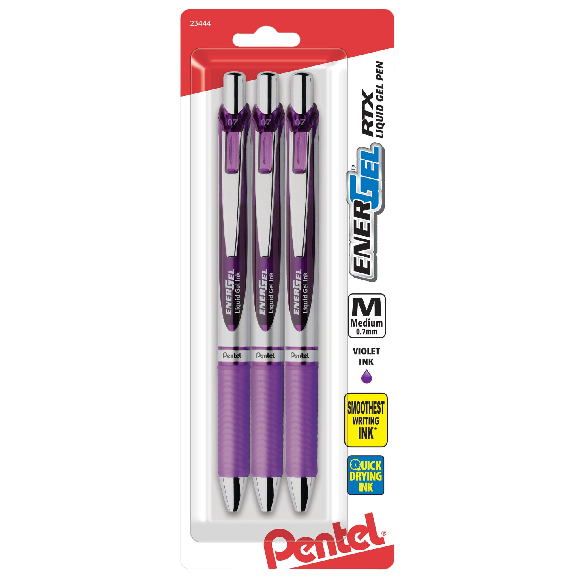 Pentel EnerGel Deluxe Retractable Gel Pens, Medium Point, 0.7mm, Violet ...