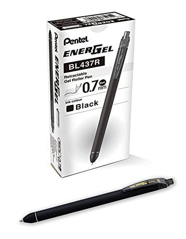 Pentel EnerGel Kuro Liquid Gel Pen, (0.7mm) Medium line, Black Ink, 12 Pack (BL437R1-A ...