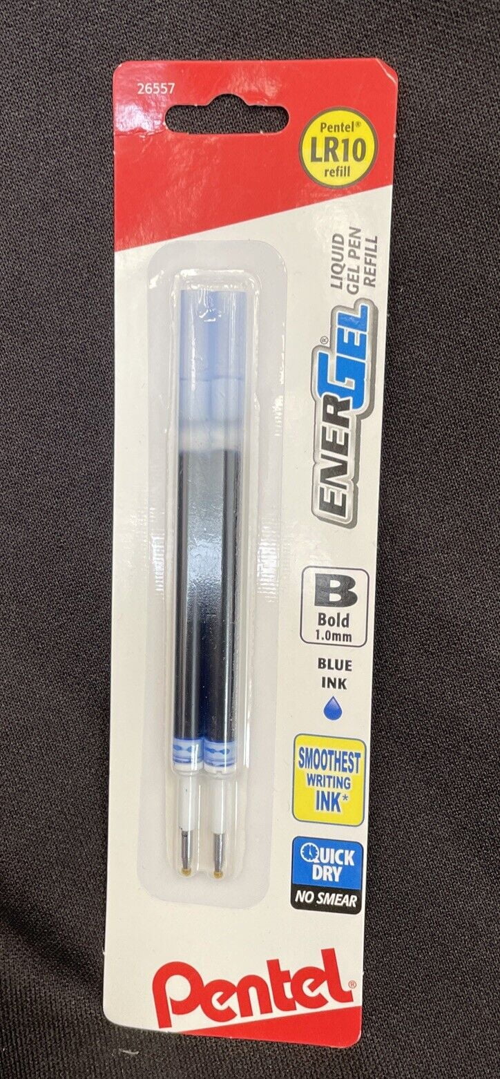 Pentel® EnerGel Liquid Gel Pen Refills, Bold Point, 1.0 mm, Blue Ink ...