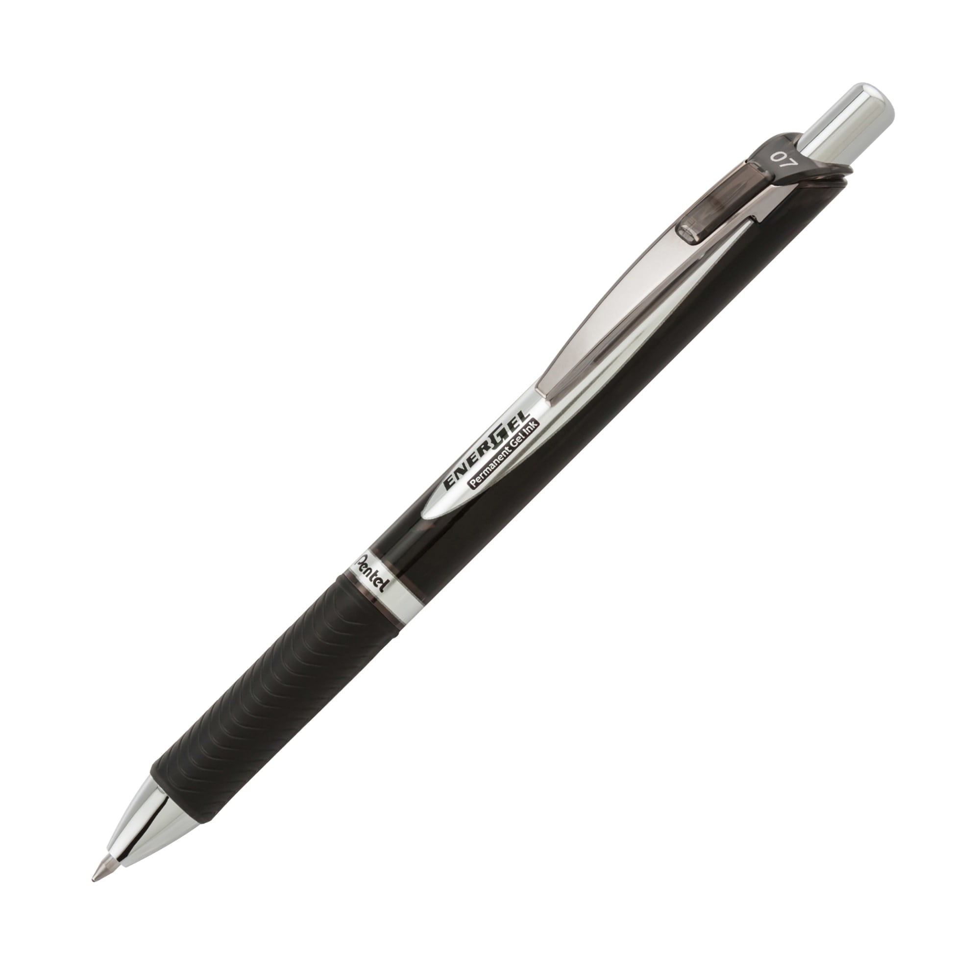 Pentel EnerGel Permanent Security Pen Black 0.7mm Pack of 12 BLP77-AX ...