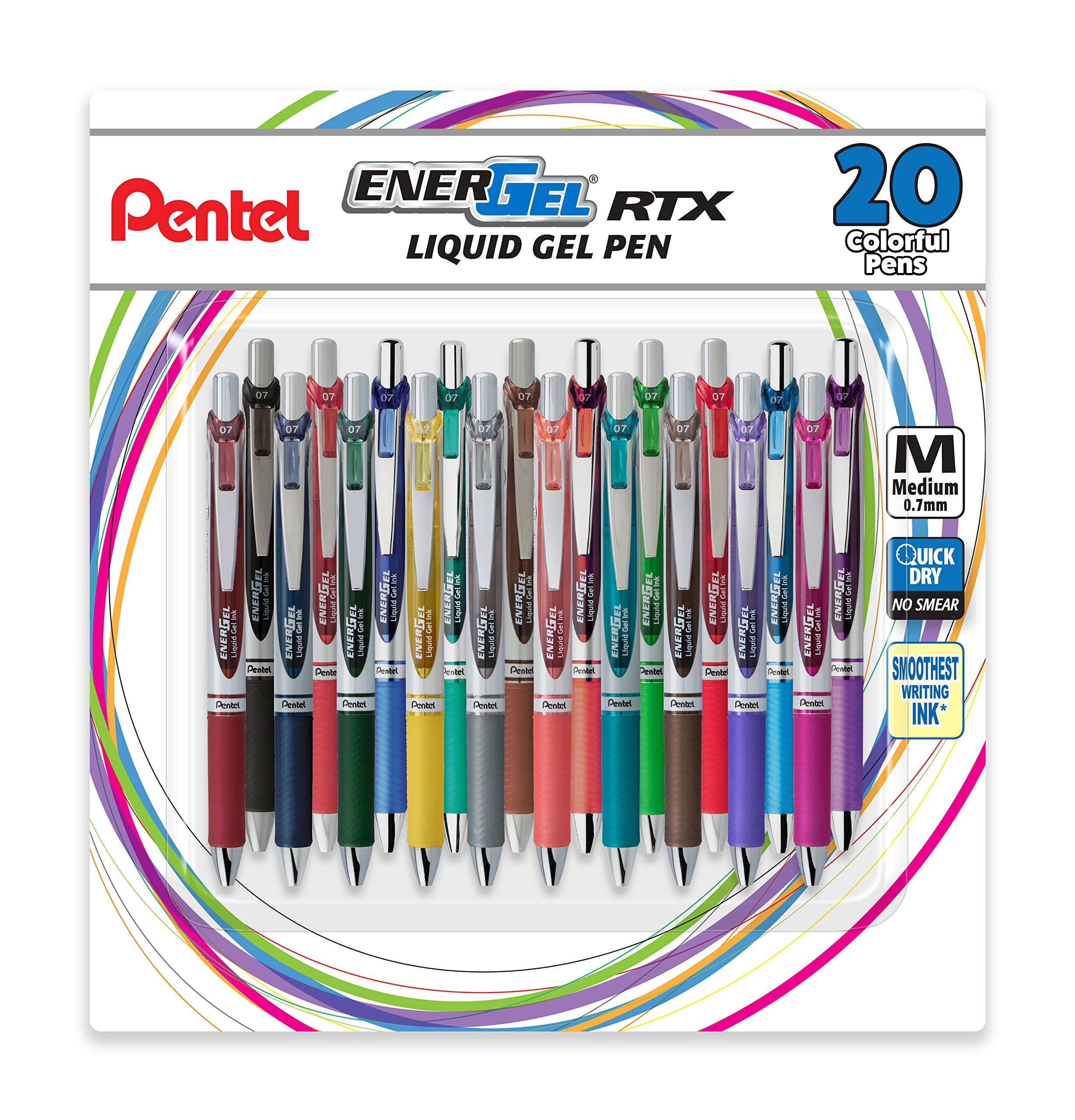 Pentel EnerGel RTX Retractable Liquid Gel Pen, (0.7mm), Medium Line ...