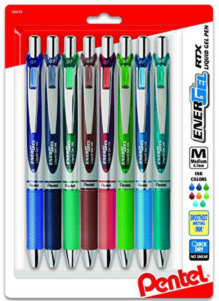 Pentel EnerGel RTX Retractable .. Liquid Gel Pen, (0.7mm) .. Metal Tip ...