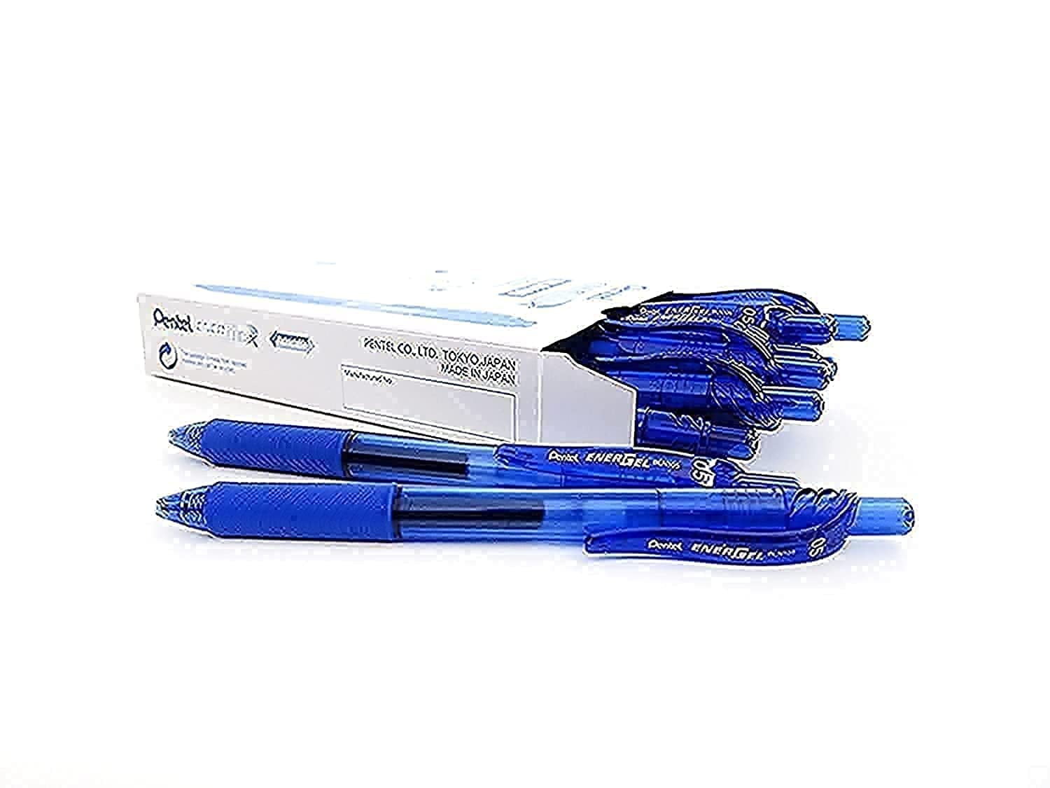 Pentel EnerGel-X Retractable Liquid Gel Pen 0.5mm Needle Tip Blue Ink ...