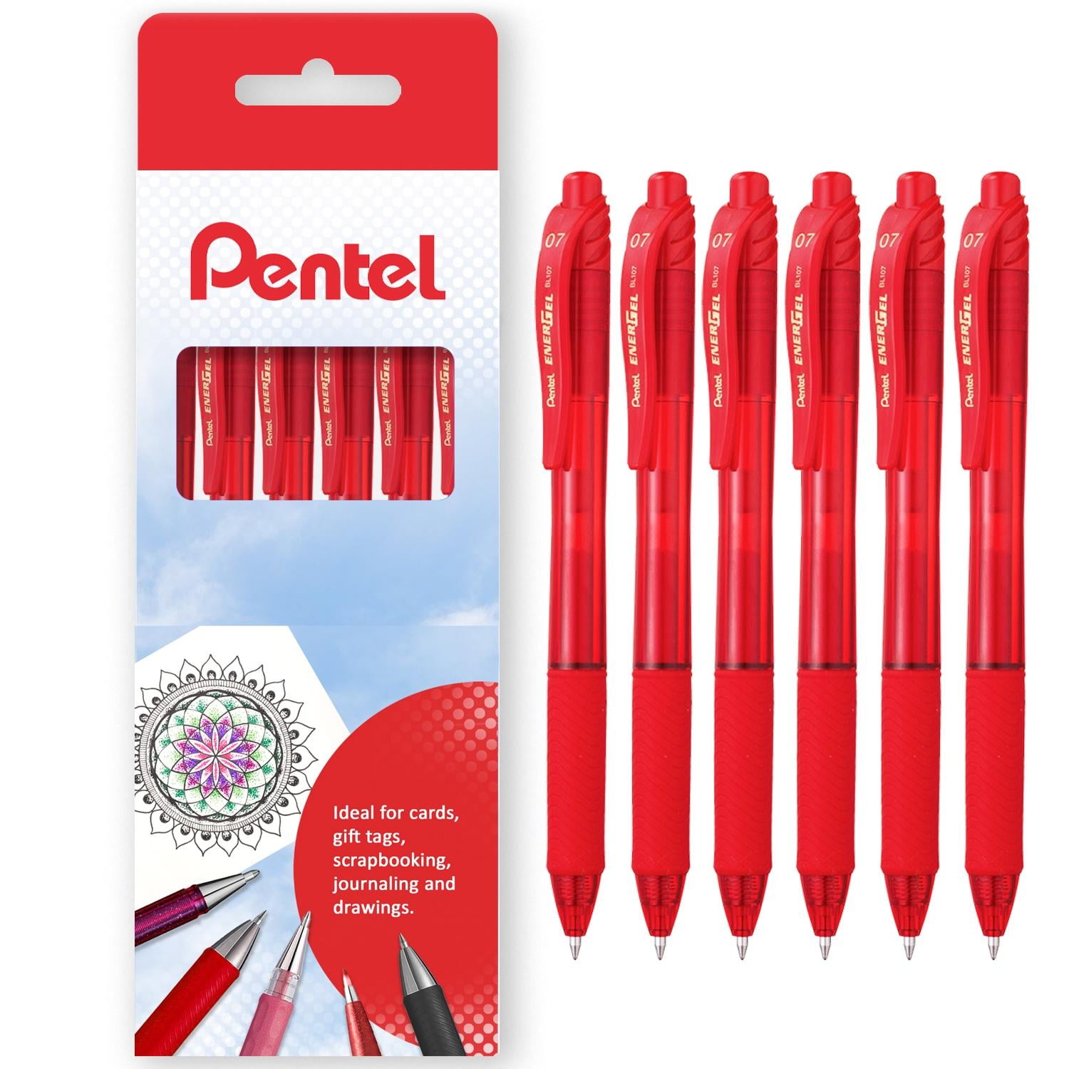 Pentel Energel X BL107 Retractable Gel Rollerball Pens - 0.7mm Nib ...