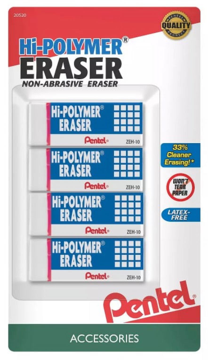 Pentel Hi-Polymer White Eraser, Superior Quality, Latex-Free, Non ...