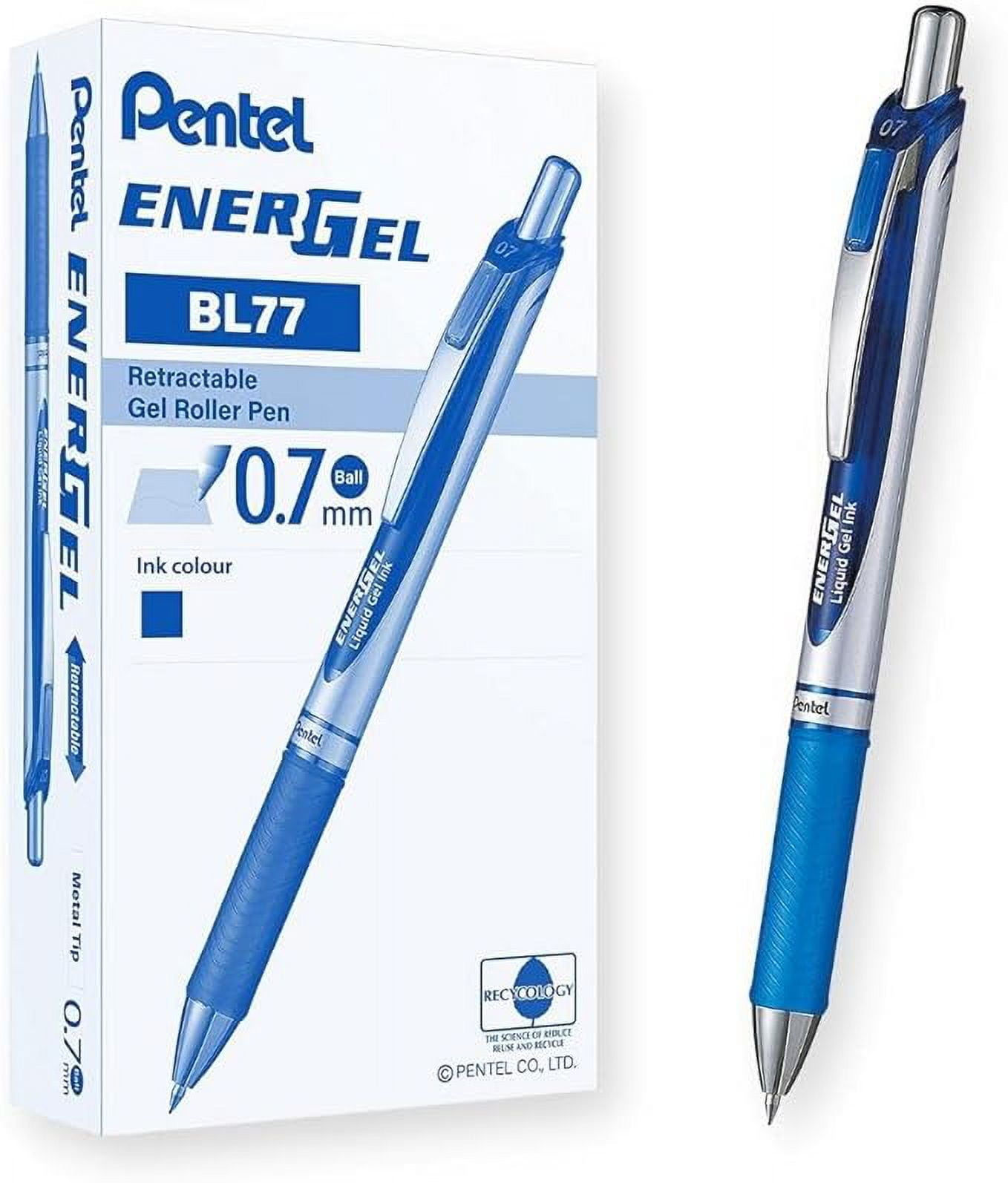 Pentel Gel Ink Pen, EnerGel RTX Gel Pens, 0.7 mm Metal Tip, Black ...