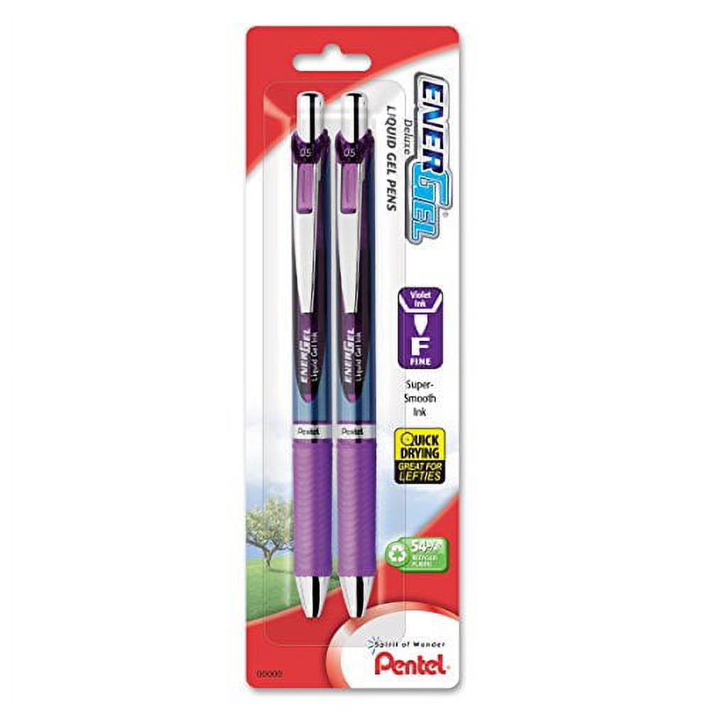 Pentel EnerGel RTX Retractable Liquid Gel Pens .5mm 2/Pkg-Violet Ink ...