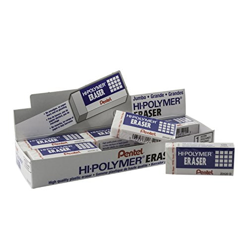 Pentel Hi-Polymer Eraser, Jumbo Size 12 pack(ZEH-20) - Walmart.com