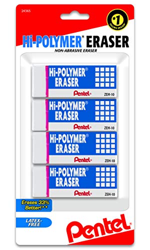 Pentel Hi-Polymer Block Eraser, Large White, Latex Free 1-Pack ...