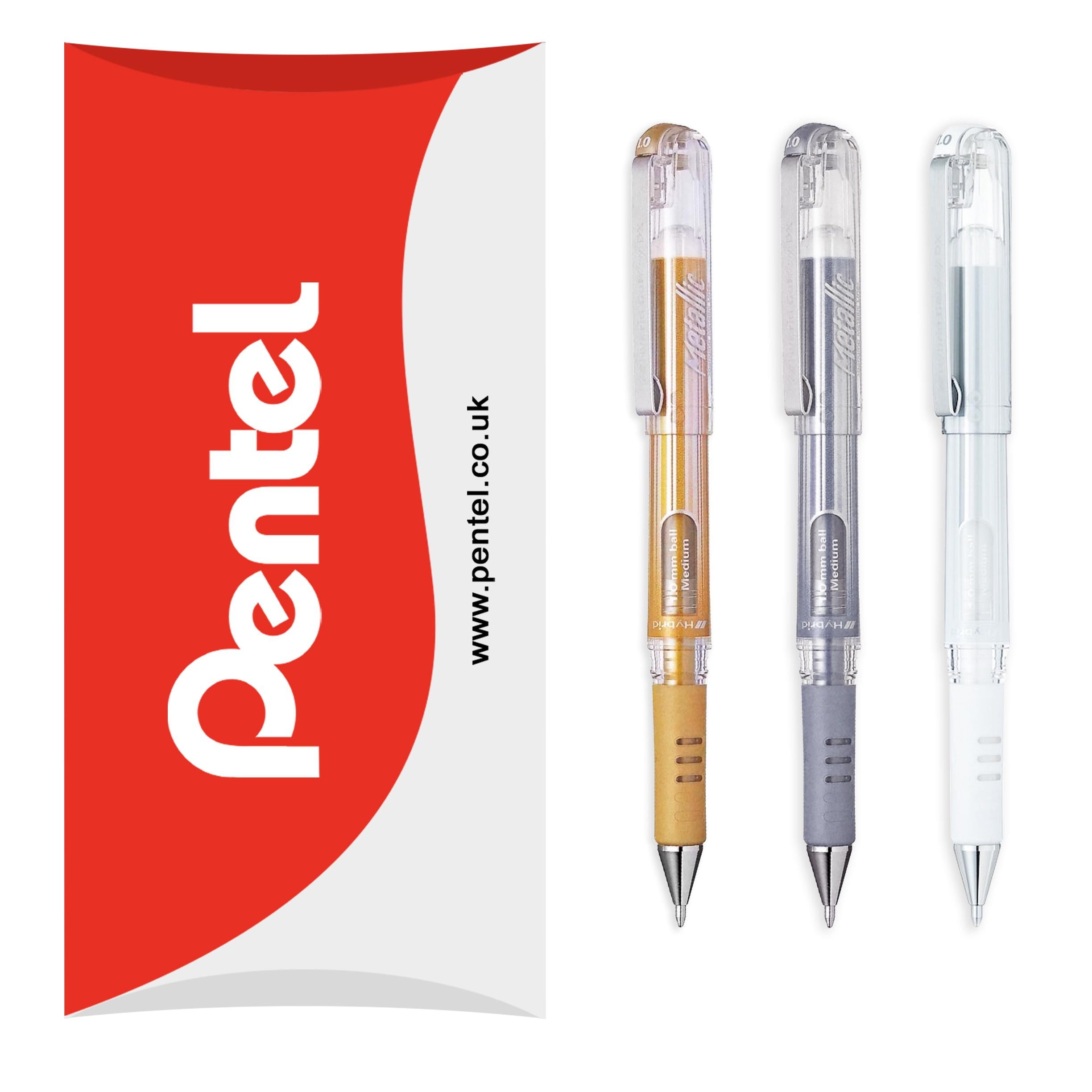 Pentel K230 Hybrid Gel Grip Metallic Pen - 1.0mm - Metallic Gold ...