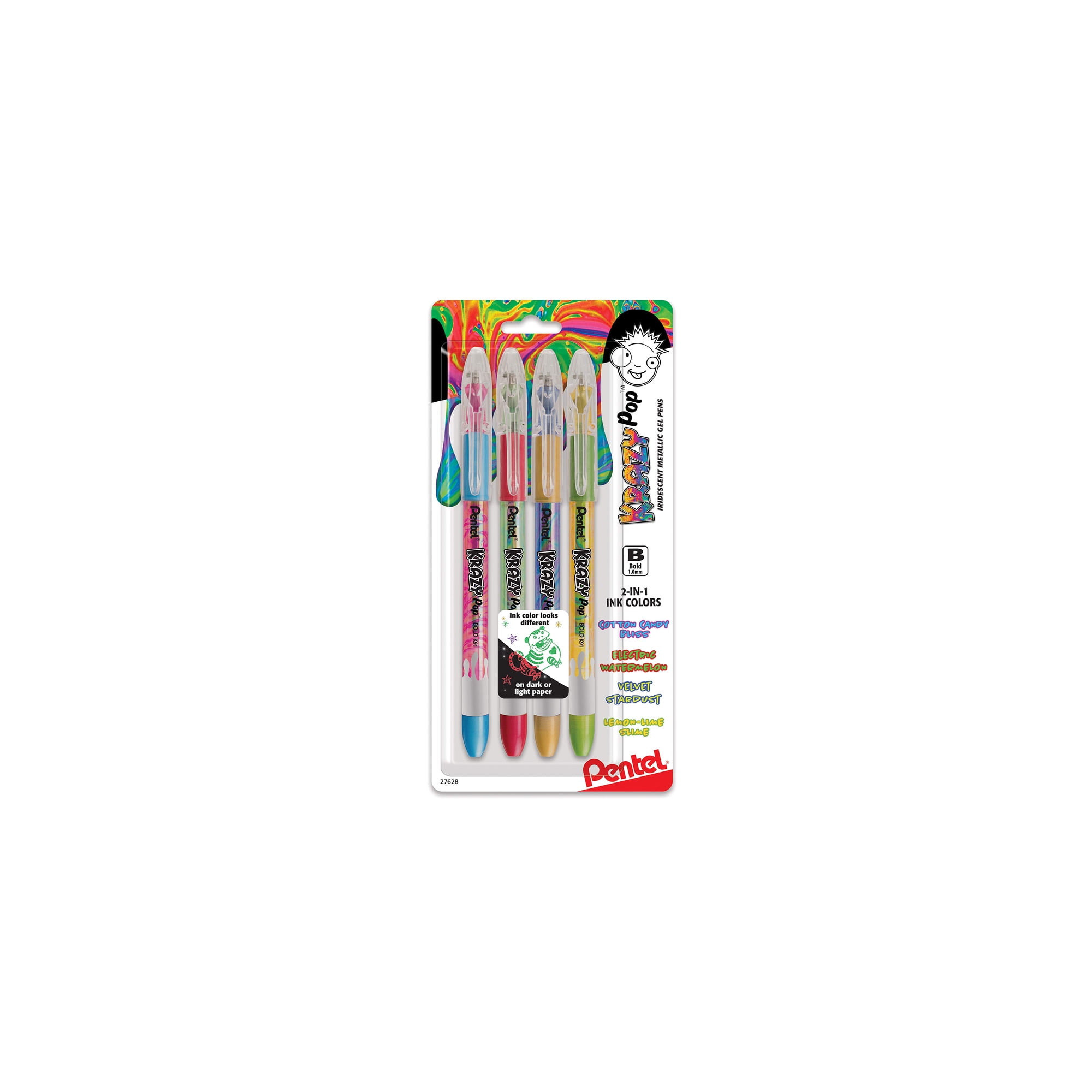 Pentel Krazy Pop Iridescent Gel Pens (Pack of 6) - Walmart.com