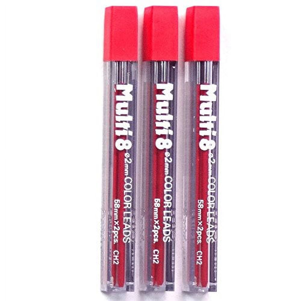 Pentel Multi8 Color Pencil Lead 2mm, Red (CH2-B), 2 Leads3 Pack/total 6 ...