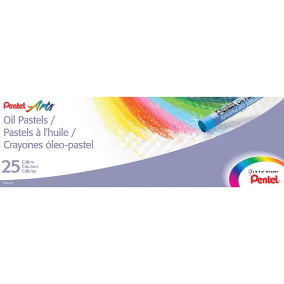 Pentel Oil Pastel Set, 25 Colors, Artist Soft Sticks, Smooth ...