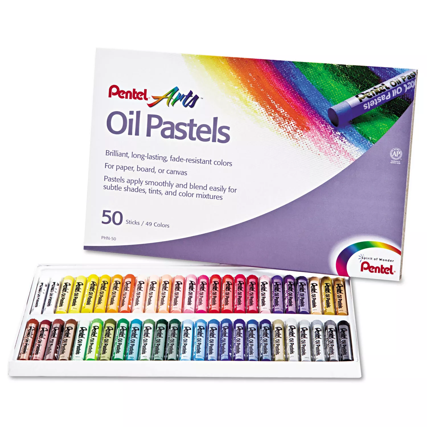 Pentel Oil Pastel Set With Carrying Case 45-Color Set Assorted 50/Set ...