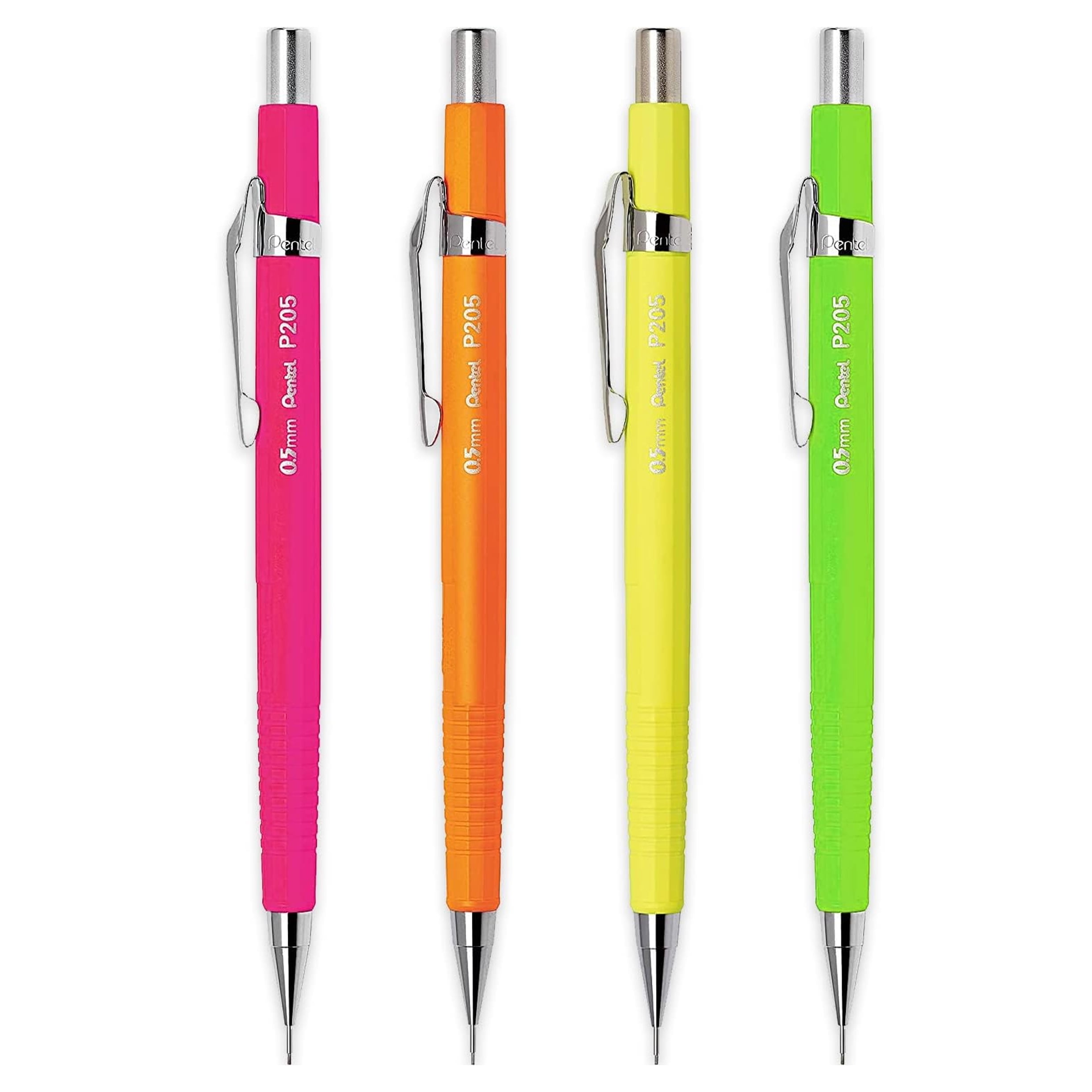 Pentel P205 Series Mechanical Automatic Pencils - 0.5mm - Fluorescent ...