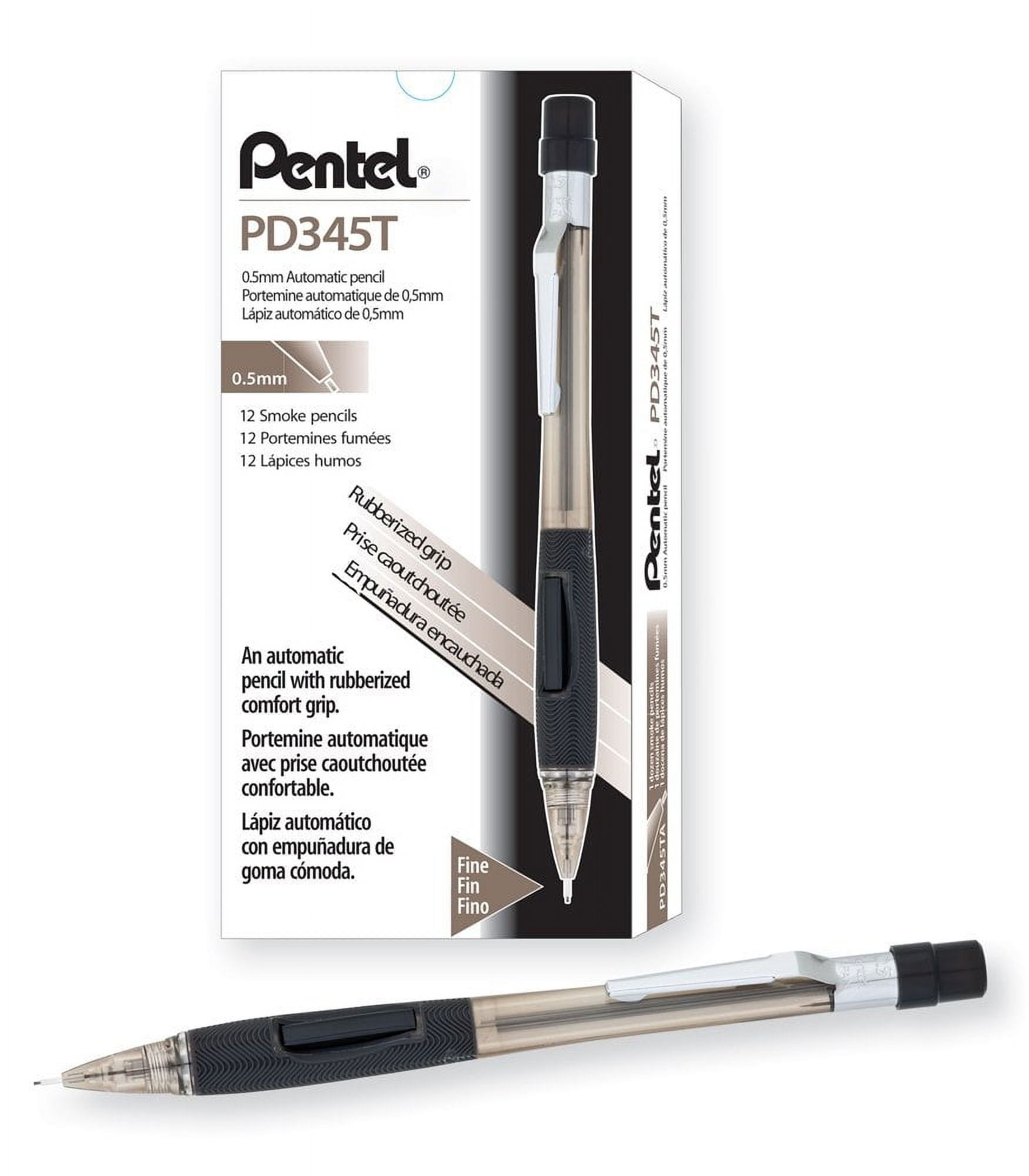 Pentel Quicker Clicker Automatic Pencil, 0.5mm Lead Size, Transparent ...