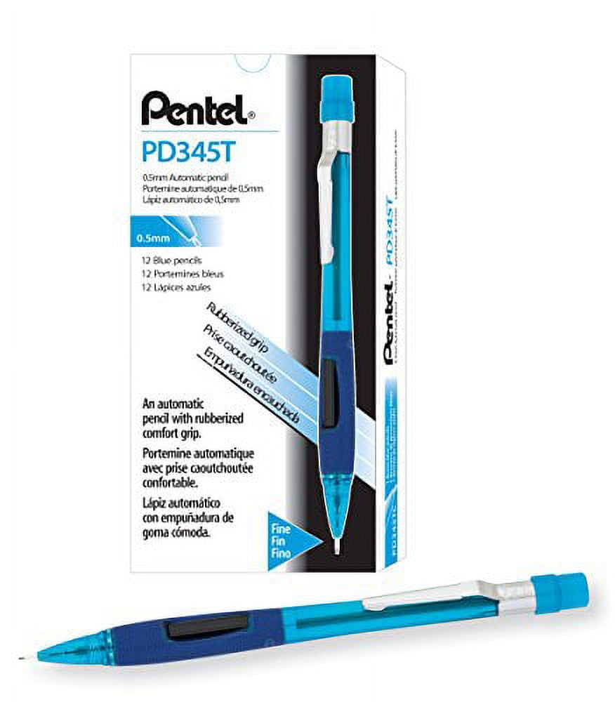 Pentel Quicker Clicker Automatic Pencil, 0.5mm Lead Size, Transparent ...